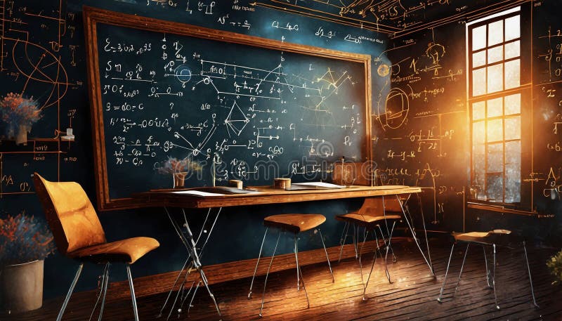 College Blackboard with Notes Stock Illustration - Illustration of ...