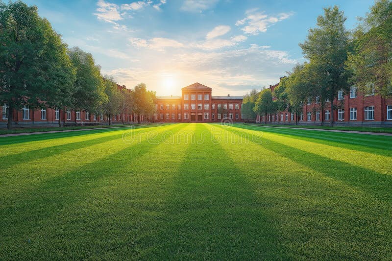 College Campus Background Academic Lively Educational Theme Stock ...