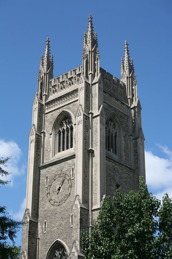 College clock tower stock image. Image of tree, finial - 10679205