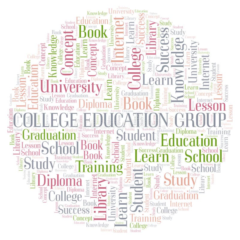 College Education Word Cloud Stock Illustration - Illustration of ...