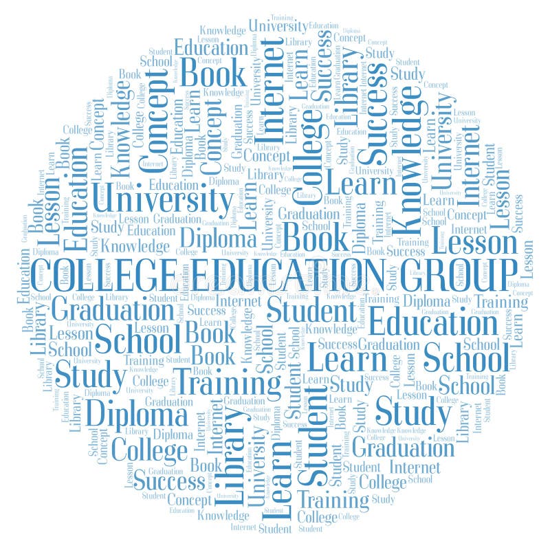 College Education Word Cloud Stock Illustration - Illustration of ...
