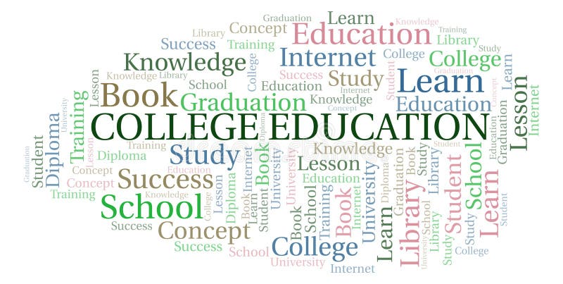 College Education Word Cloud Stock Illustration - Illustration of ...
