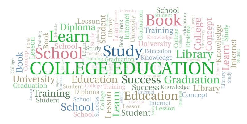 College Education Word Cloud Stock Illustration - Illustration of ...