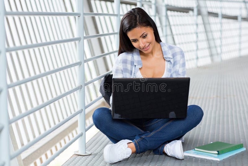 College computer room stock image. Image of female, afro - 29039519