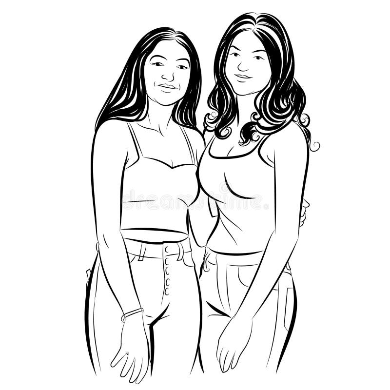 College Girl Friends, Young Women Student Character Stock Illustration ... College Girl Friends, Young Women Student Character Stock Illustration ...