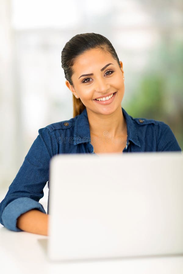 College Girl Laptop Computer Stock Photo - Image of relaxed, happy ...