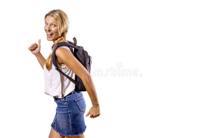 College Girl Ready To Go Back To Class Stock Image - Image of happy ...