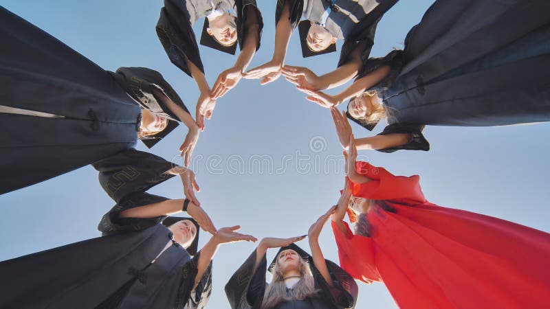 College Graduates Make Large Circle Their Hands Stock Photos - Free ...