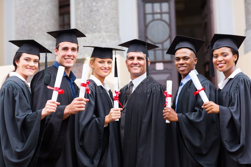 College Graduates Professor Stock Image - Image of afro, graduation ...