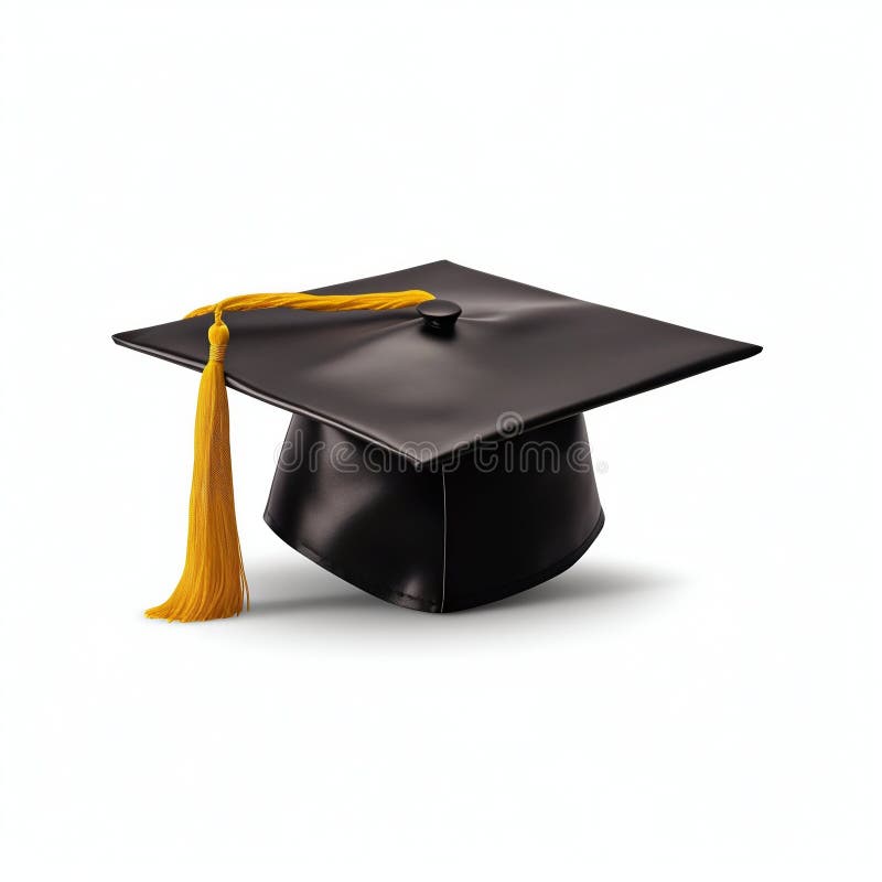 College Graduation Cap on White. Generative Ai Stock Image - Image of ...