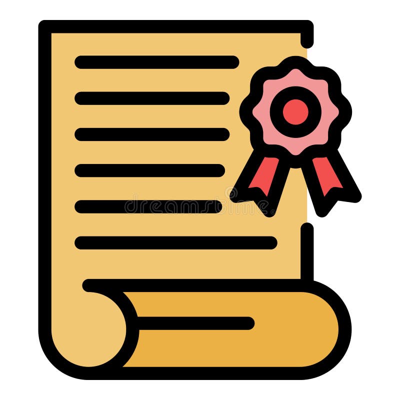 College Graduation Diploma Icon Color Outline Vector Stock Vector ...