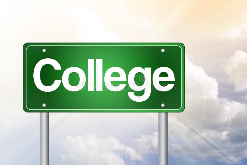 College Green Road Sign, Education Stock Illustration - Illustration of ...