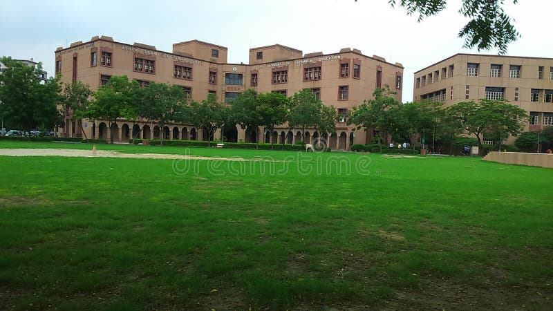 College Ground and Running Track with Trees Stock Image - Image of ...