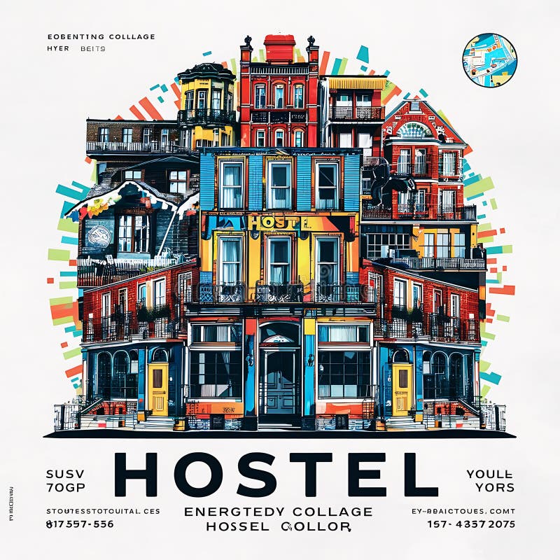 College Hostel Flyer Template Design Illustration Stock Illustration ...