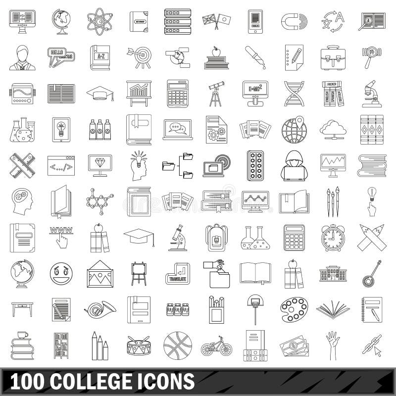 College icons stock vector. Illustration of blackboard - 28568147
