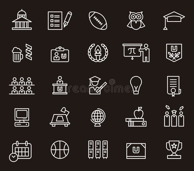 College icons stock vector. Illustration of blackboard - 28568147