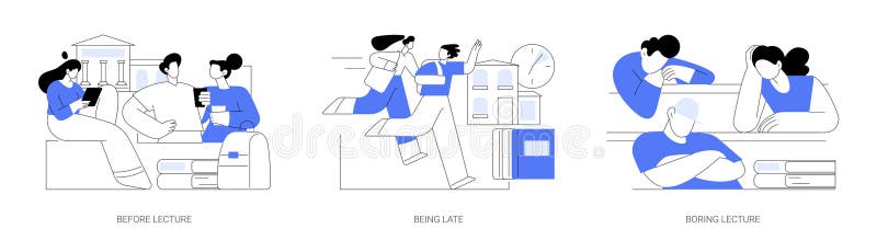 College Lessons Isolated Cartoon Vector Illustrations Se Stock Vector ...