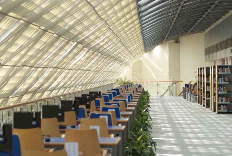 College library stock image. Image of bookshelf, desk - 12669491