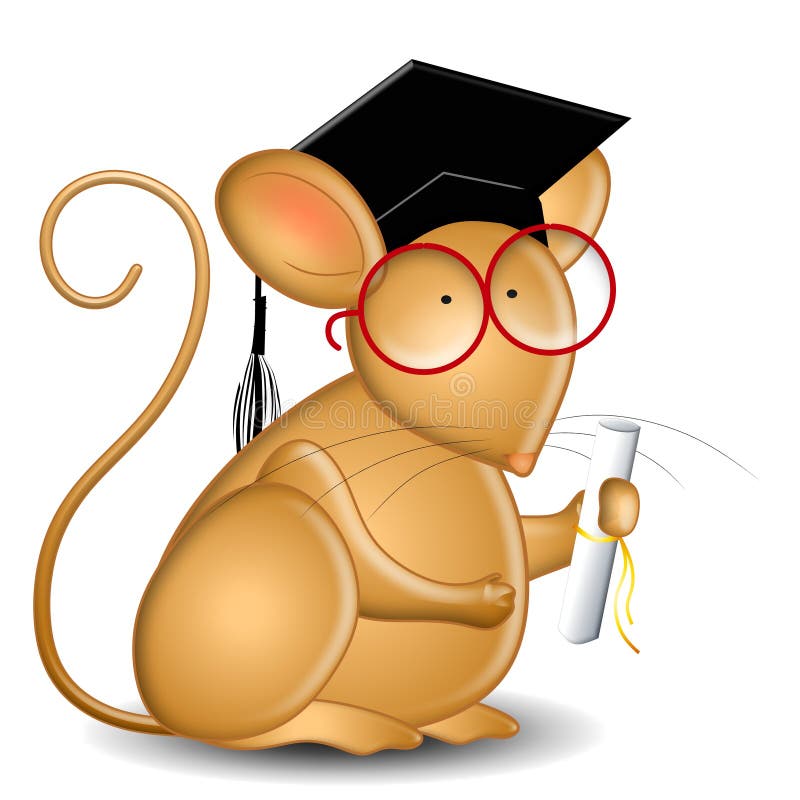 College Mouse Graduate stock illustration. Illustration of rodent - 5460057