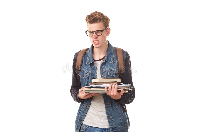 College nerd stock image. Image of handsome, teenage - 97270917