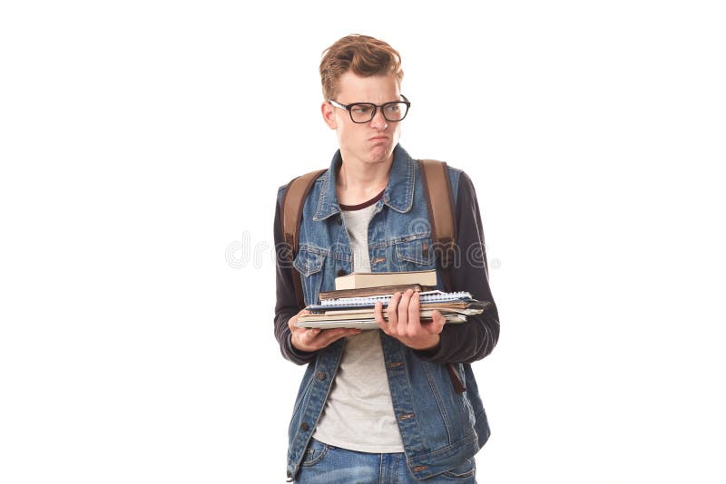 College nerd stock image. Image of teenager, eyeglasses - 97271441