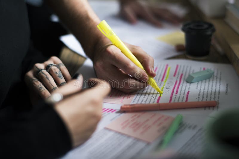 College People Study Learning Reading Lecture Notes Stock Photo - Image ...