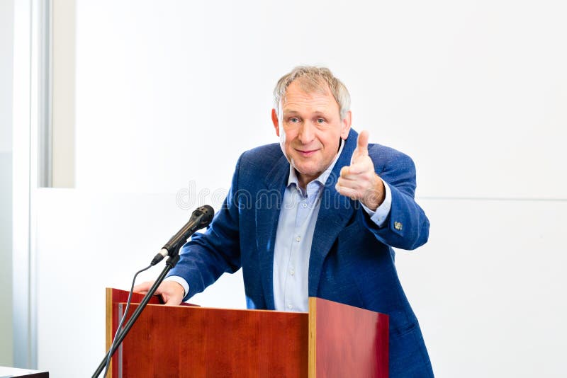 College Professor Giving Lecture Stock Image - Image of presenting ...