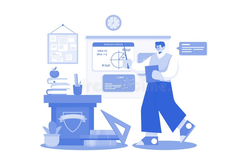 College Professor Illustration Concept on White Background Stock Vector ...