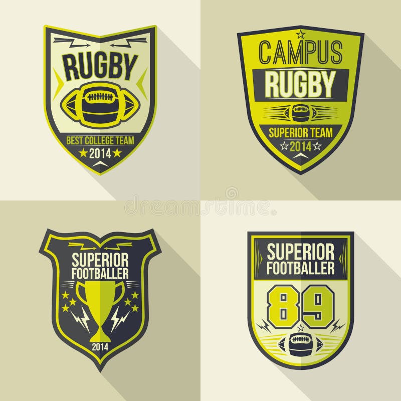 College rugby team emblems stock vector. Illustration of education ...