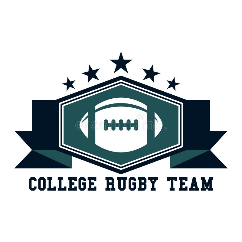 College Rugby Team Label Design. Vector Illustration Decorative Design ...