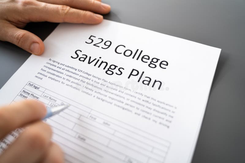 529 College Savings Plan Form Stock Image - Image of save, concept: 242190049