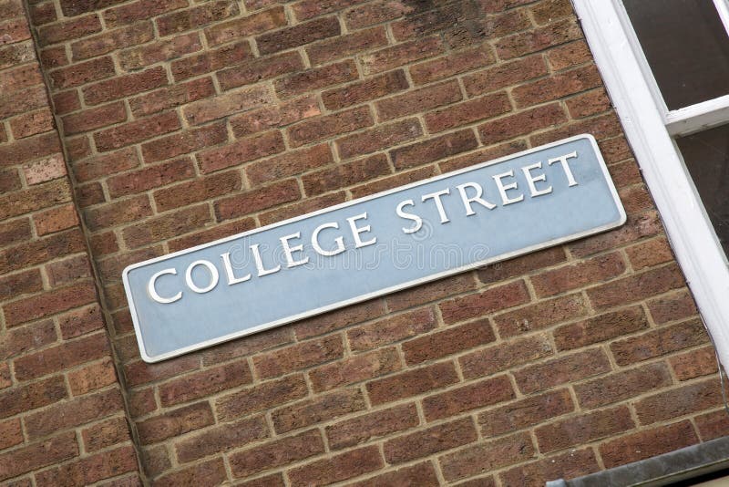 College Street Sign stock photo. Image of road, wall - 191679640