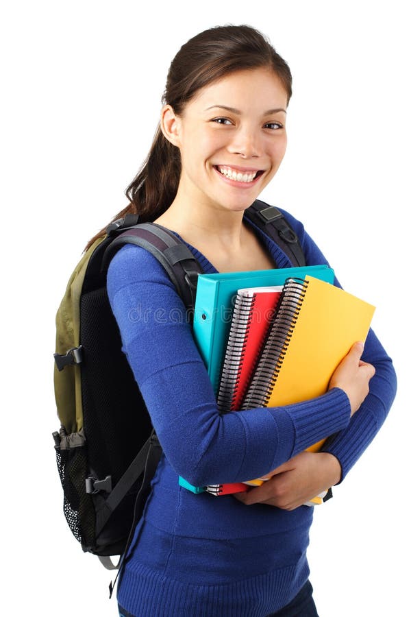 College Student Standing on White Background Stock Photo - Image of ...