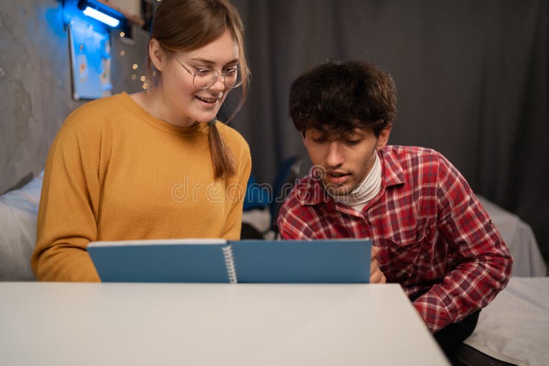 College Student Asking Girlfriend To Help His with Math Homework ...