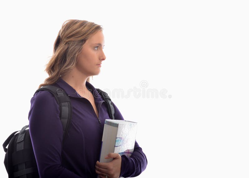 College Student with Backpack and Books Stock Photo - Image of backpack ...