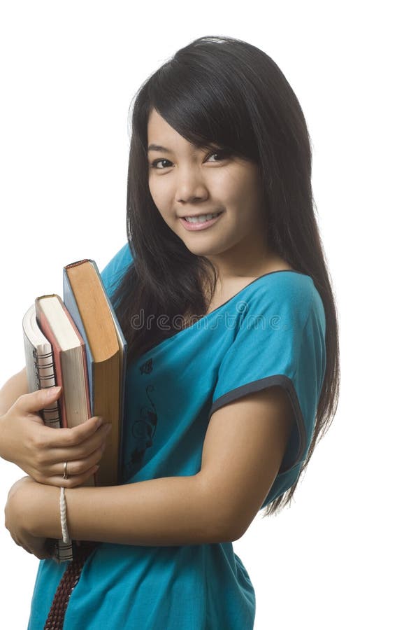College student with books stock photo. Image of beauty - 16466604