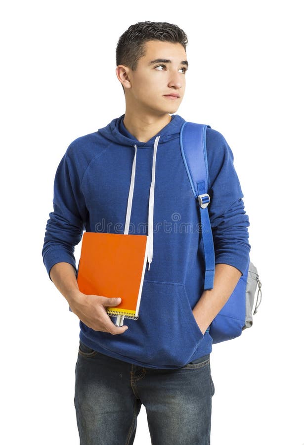 College Student Boy with Good Attitude Stock Photo - Image of folder ...