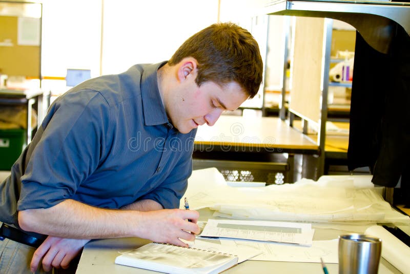 College Student Drafting Architecture Stock Photo - Image of adult ...