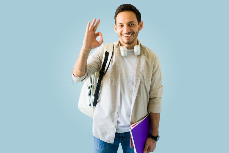 College Student with Excellent Grades Stock Photo - Image of gesture ...