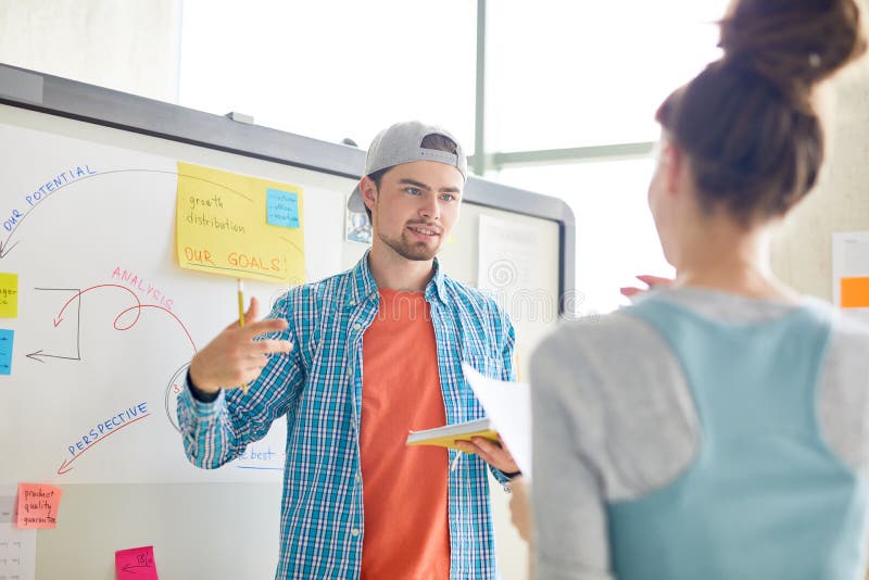 Discussion by whiteboard stock image. Image of classmate - 123671023