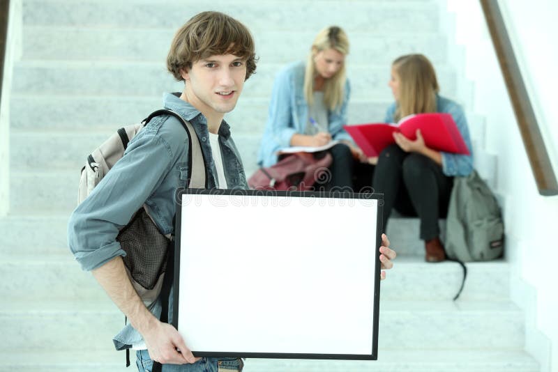 College Student Holding Board Stock Image - Image of european, campus ...