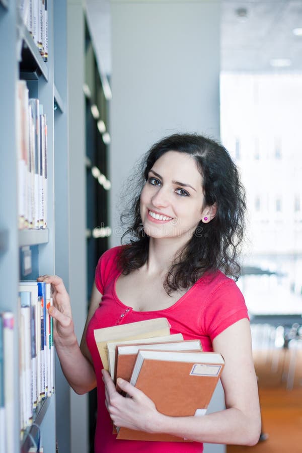 College Student in a Library Stock Photo - Image of pretty, development ...