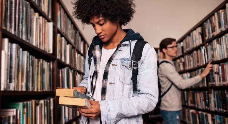 College Student Reading Name of Book Stock Image - Image of education ...