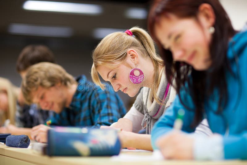 College Student Sitting in a Classroom Stock Image - Image of adult ...