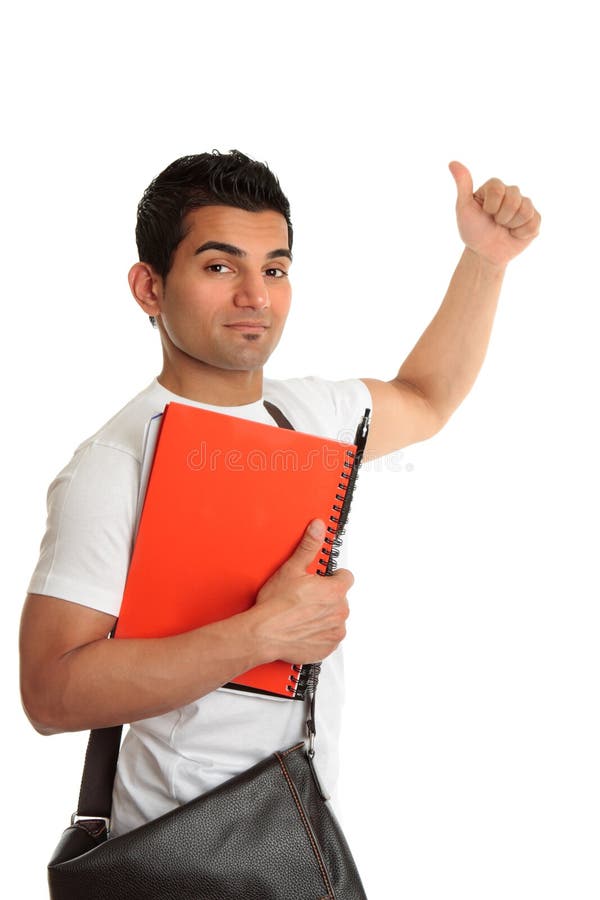College student thumbs up stock photo. Image of handsome - 13733386