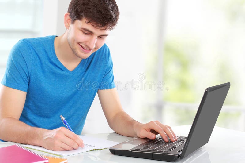 College Student Using Internet Stock Image - Image of campus, people ...