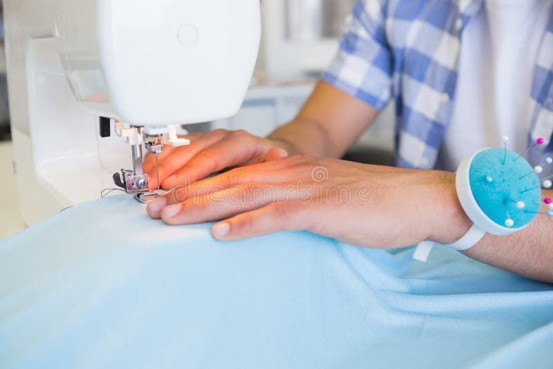College Student Using Sewing Machine Stock Image - Image of education ...