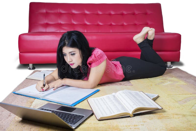 College Student Writing on the Book Stock Image - Image of hispanic ...