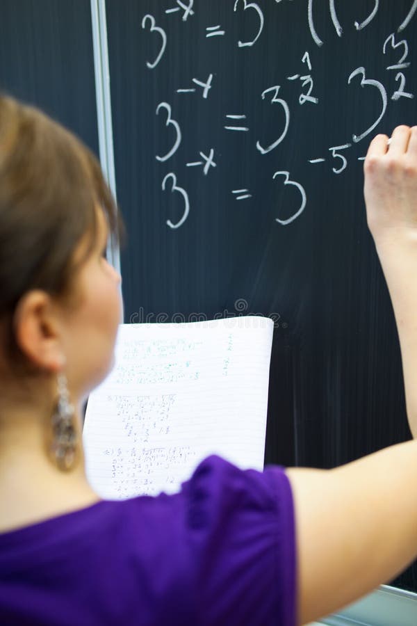 College Student Writing on the Chalkboard Stock Image - Image of chalk ...