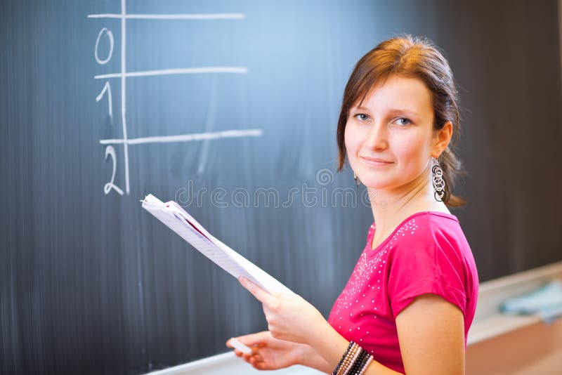 Teenager Girl in Math Class Overwhelmed by the Math Formula. Pressure ...